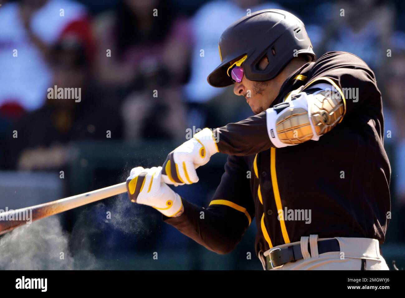 San Diego Padres' Manny Machado hits a two-run home run during the ...