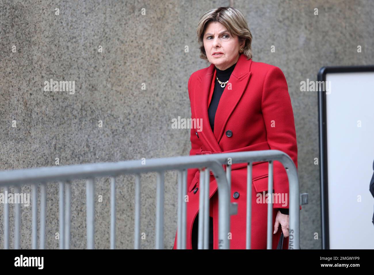 Women's rights attorney Gloria Allred appears outside Manhattan ...
