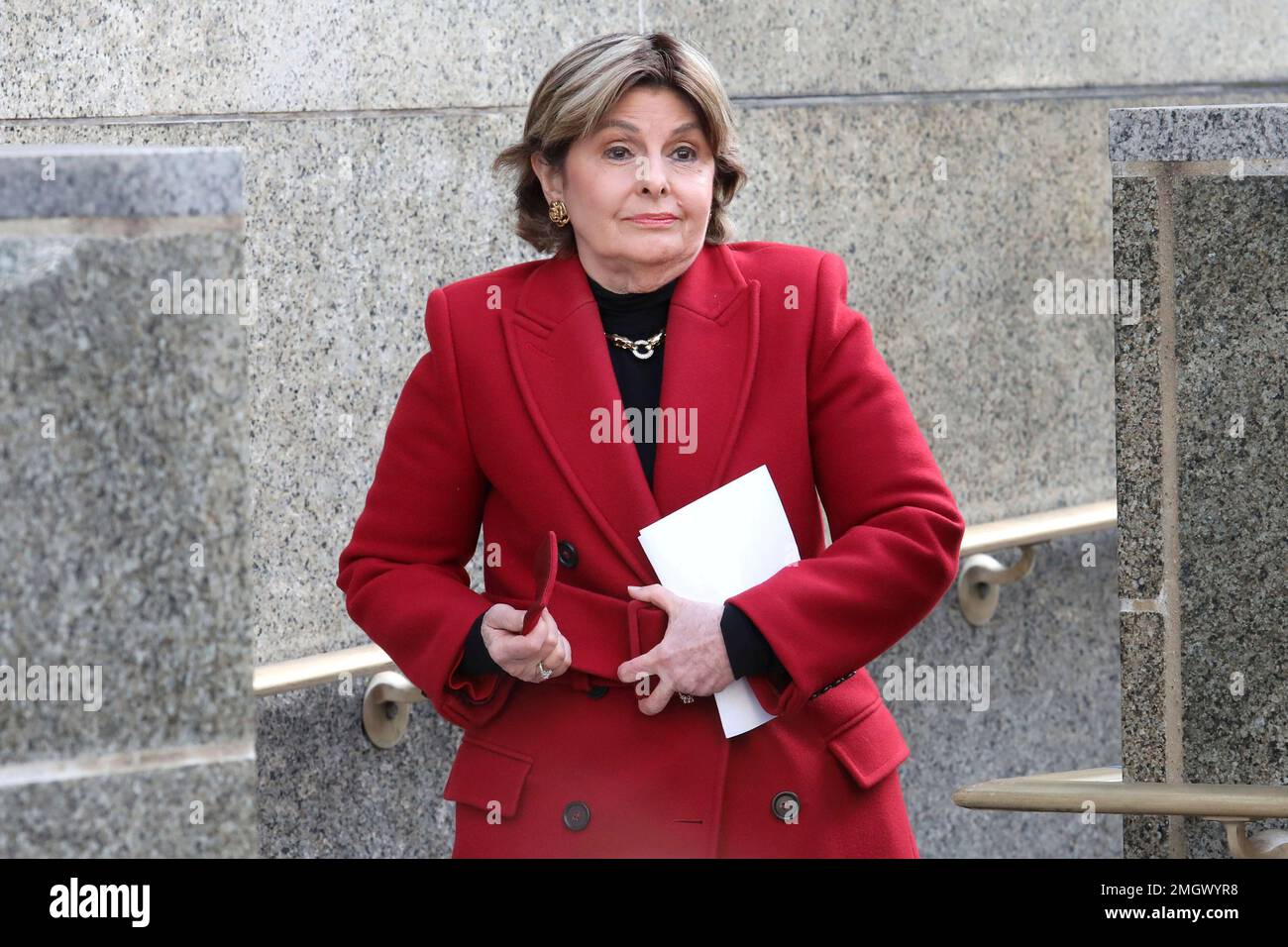 Women's rights attorney Gloria Allred appears outside Manhattan ...