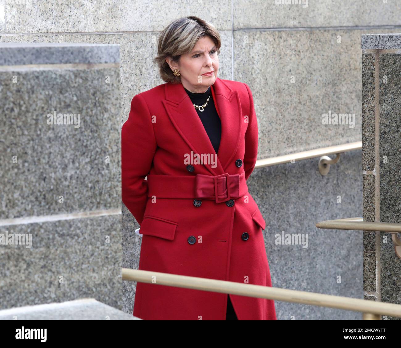 Women's rights attorney Gloria Allred appears outside Manhattan ...