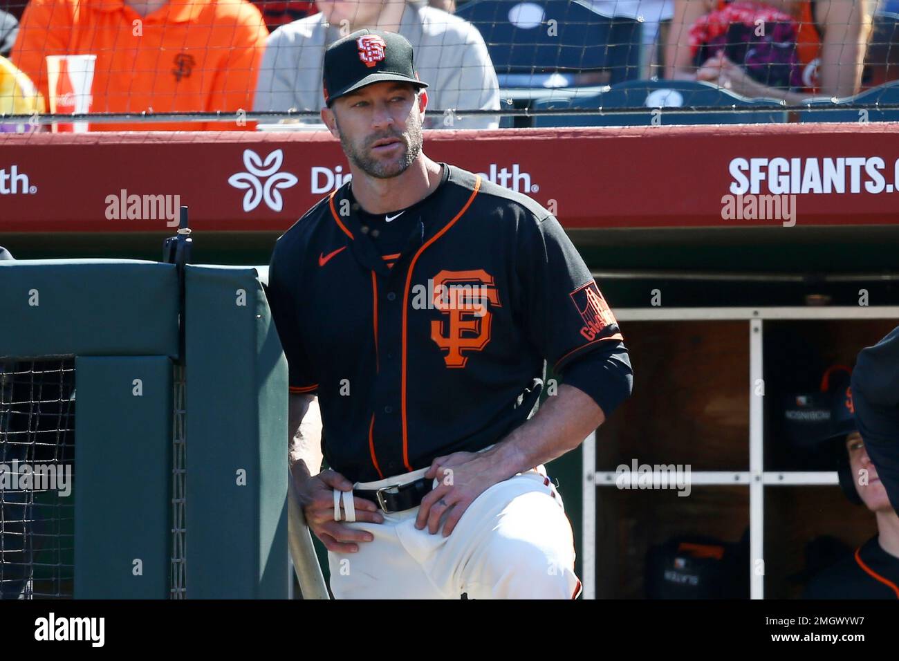 San Francisco Giants manager Gabe Kapler watches the game against the ...