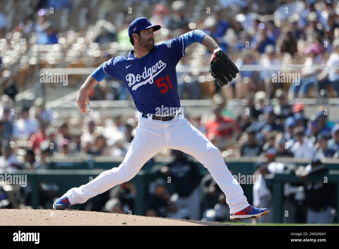 Los Angeles Dodgers relief pitcher Dylan Floro during the second inning ...