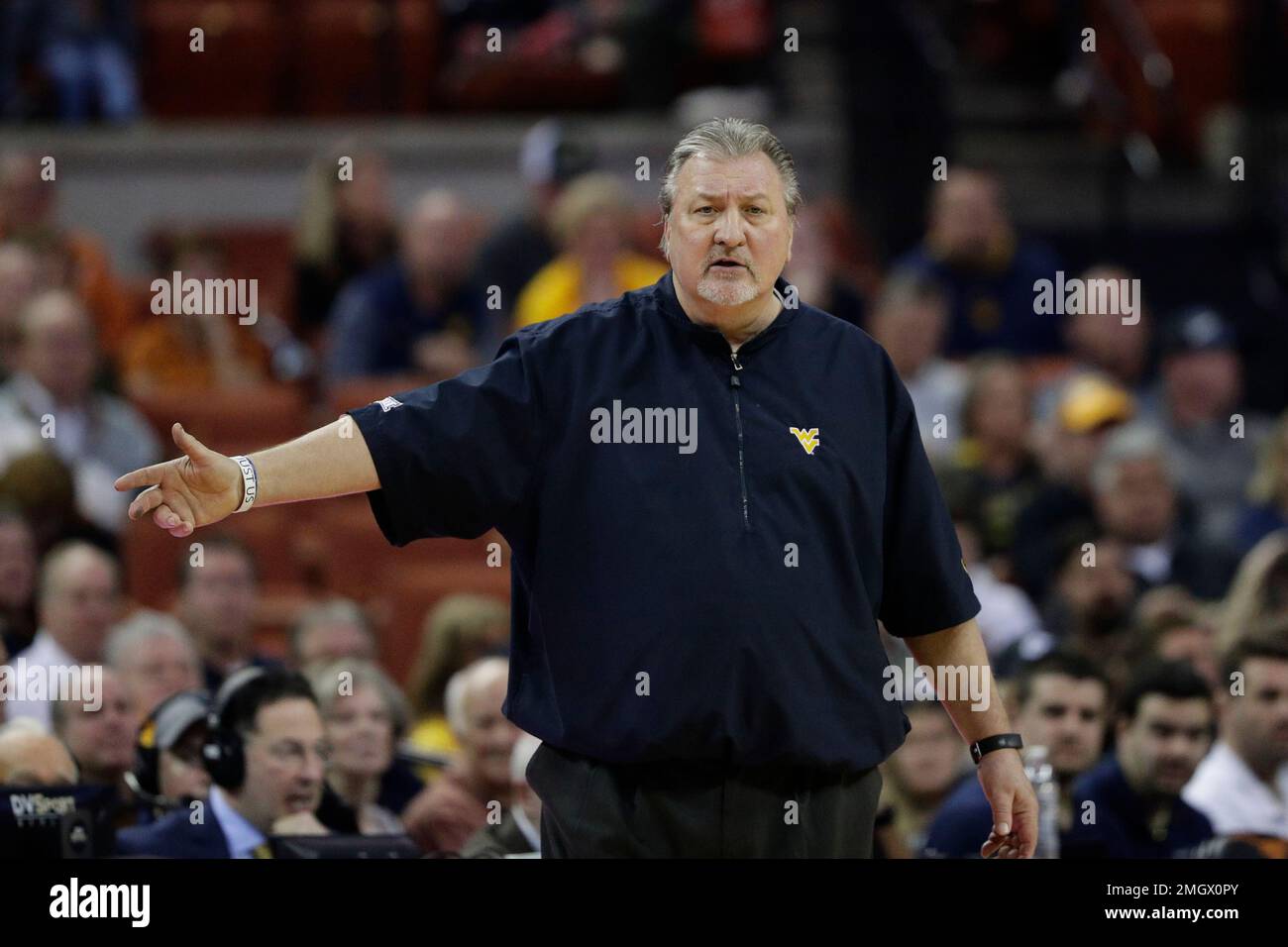 West Virginia head coach Bob Huggins during the first half of an NCAA ...
