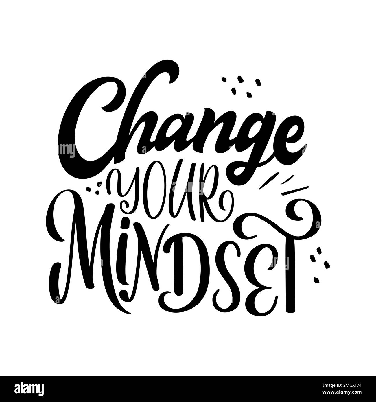 Mental health quote in hand drawn lettering style. Positive typography ...