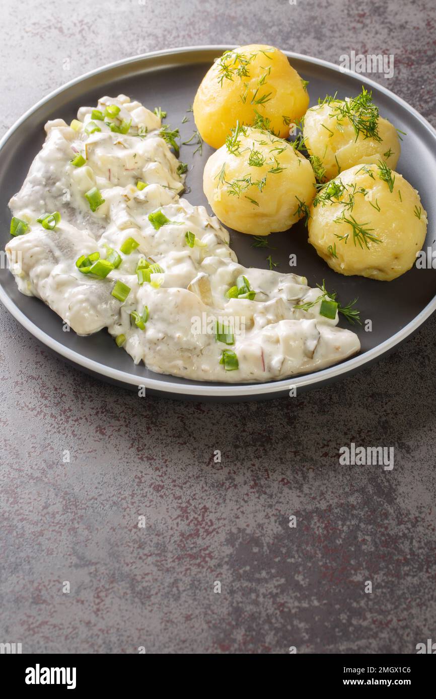 Sahnehering pickled Herring in a cream, yoghurt and fresh herbs ...