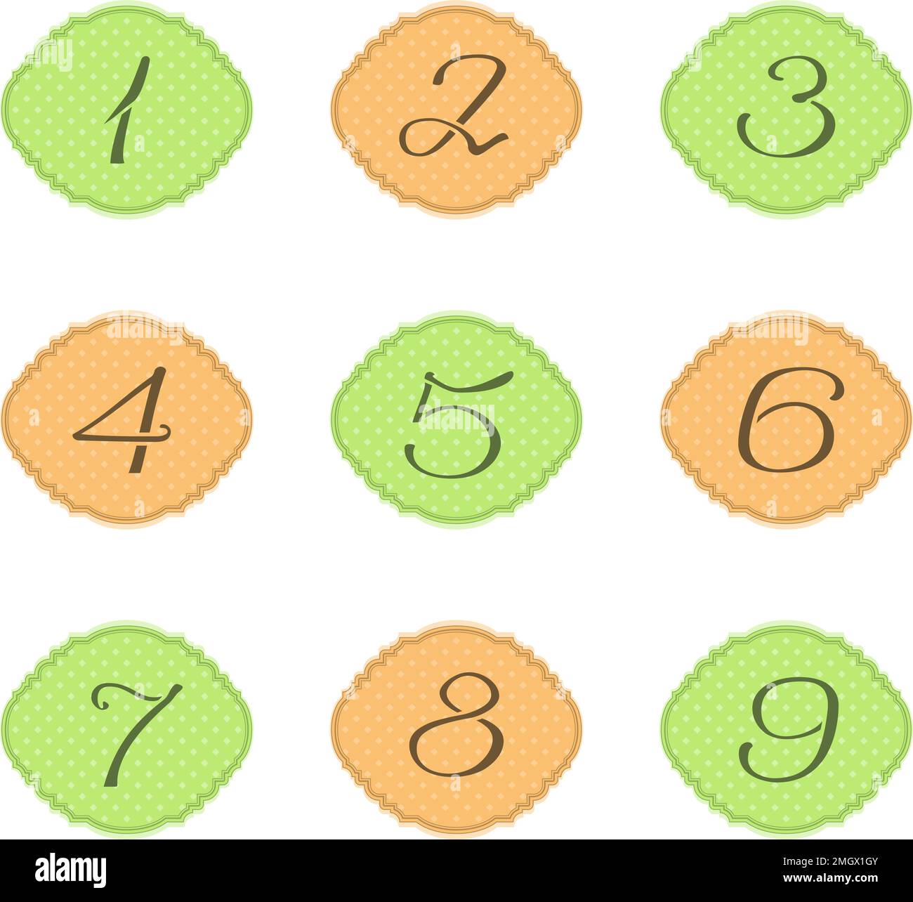 Set of vintage labels with numbers, vector eps10 illustration Stock ...