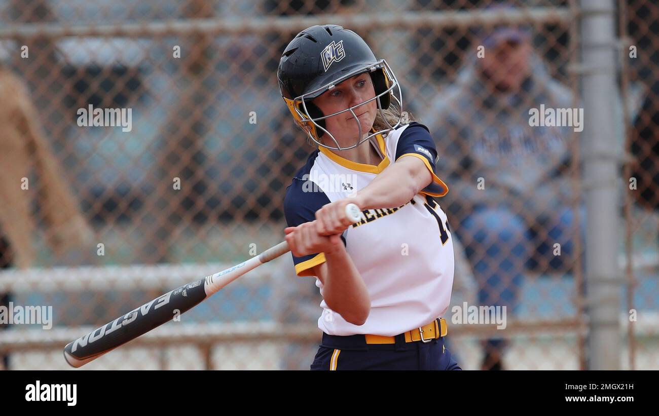 Merrimack College infielder Courtney Lanpher during an NCAA softball ...