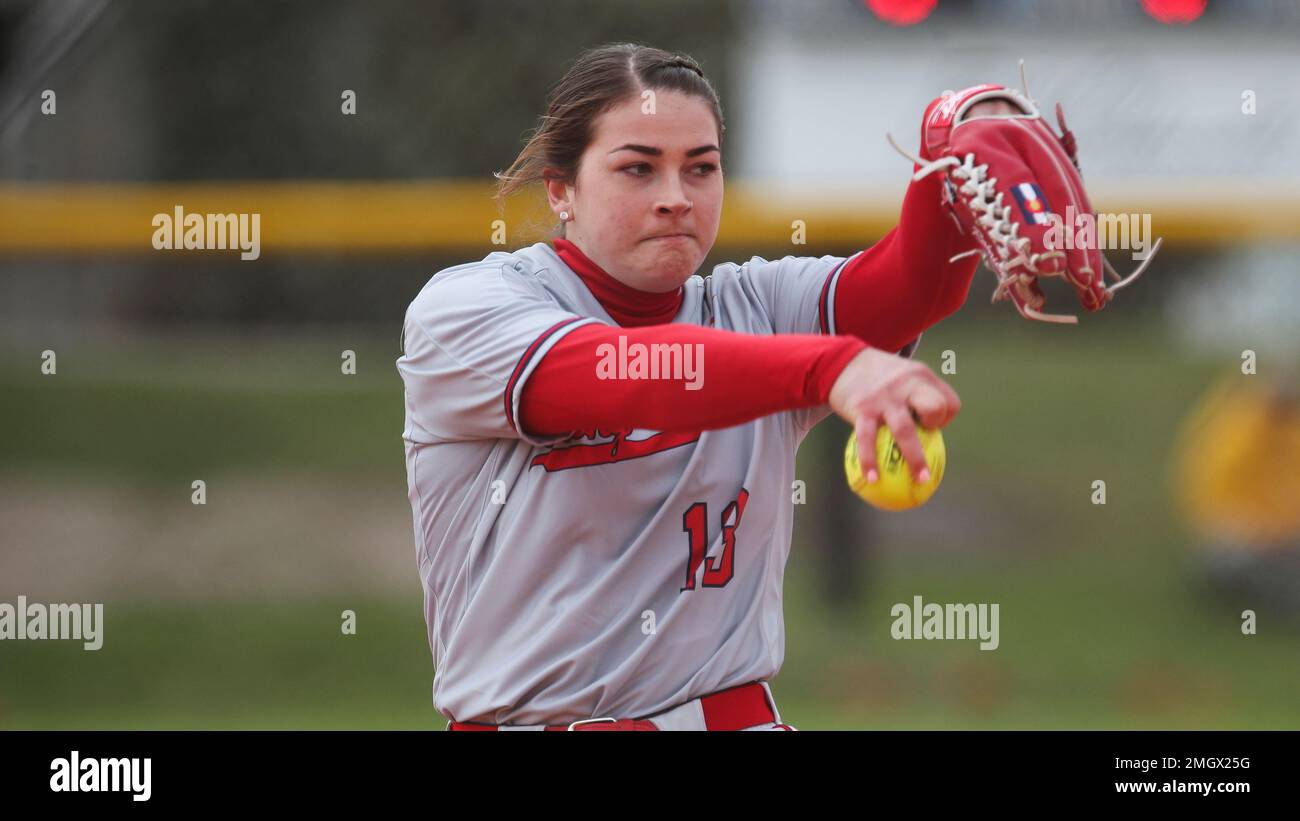Stony Brook University pitcher Melissa Rahrich during an NCAA softball ...