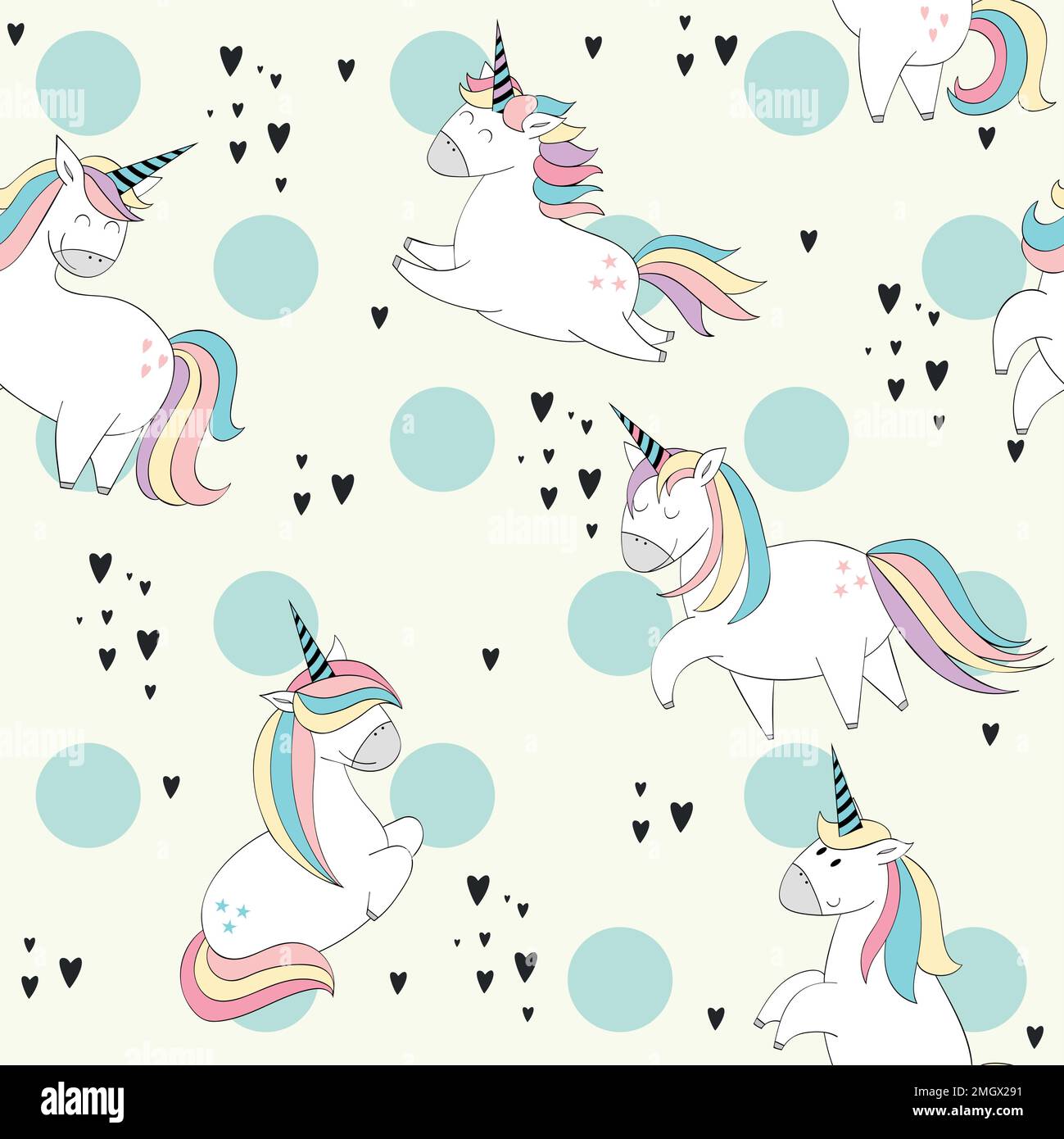 Magic cute unicorns Stock Vector Image & Art - Alamy