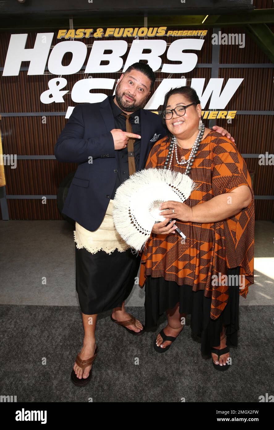 John Tui, left, and Lori Pelenise Tuisano are seen at Universal ...