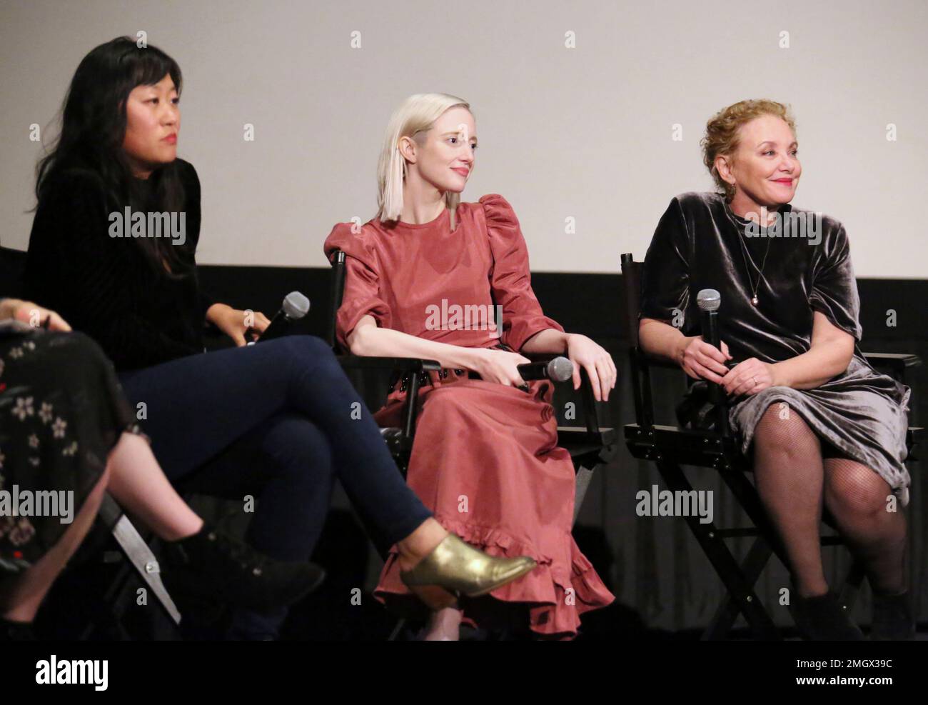 Director Christina Choe, Andrea Riseborough and J. Smith-Cameron seen ...