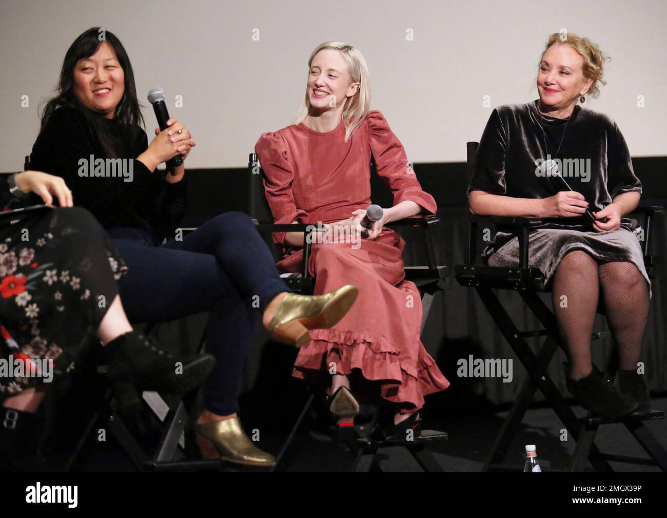 Director Christina Choe, Andrea Riseborough and J. Smith-Cameron seen ...