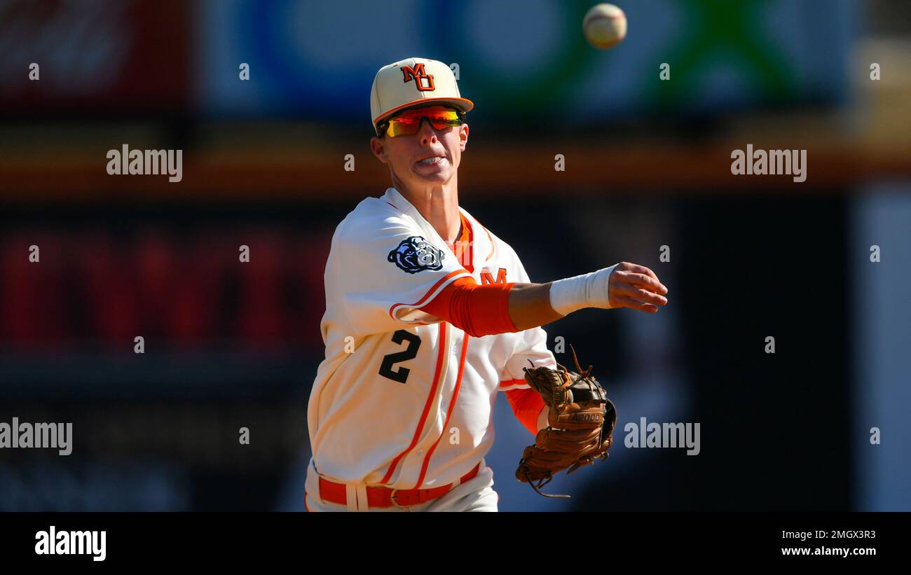 Mercer player Kyle Dockus is shown during an NCAA college baseball game ...