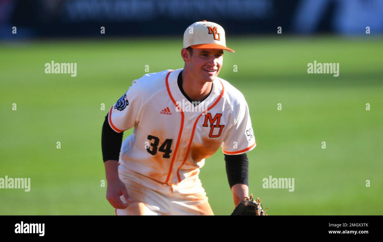 Mercer player Trevor Austin is shown during an NCAA college baseball ...