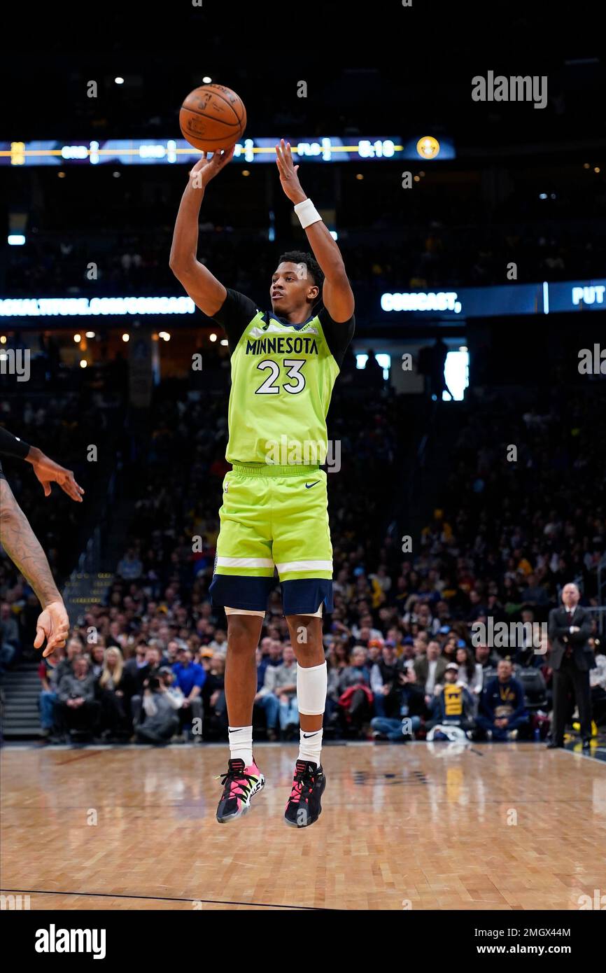 Minnesota Timberwolves guard Jarrett Culver shoots during an NBA ...