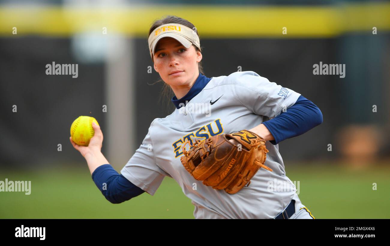 East Tennessee State player Nikki Grupp warms up to play Kennesaw State ...