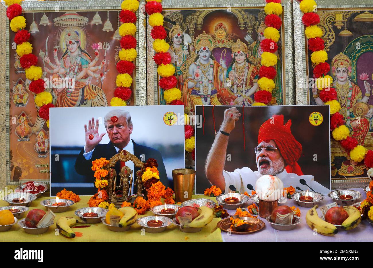 Photographs of Indian Prime Minister Narendra Modi and U.S. President ...