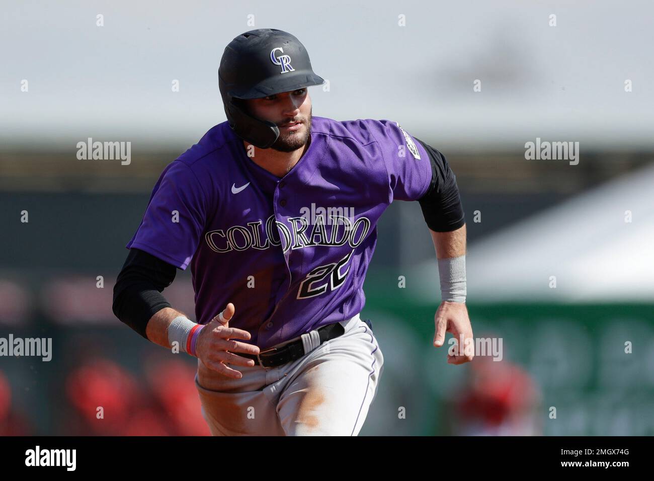 Colorado Rockies' Sam Hilliard during the second inning of a spring ...