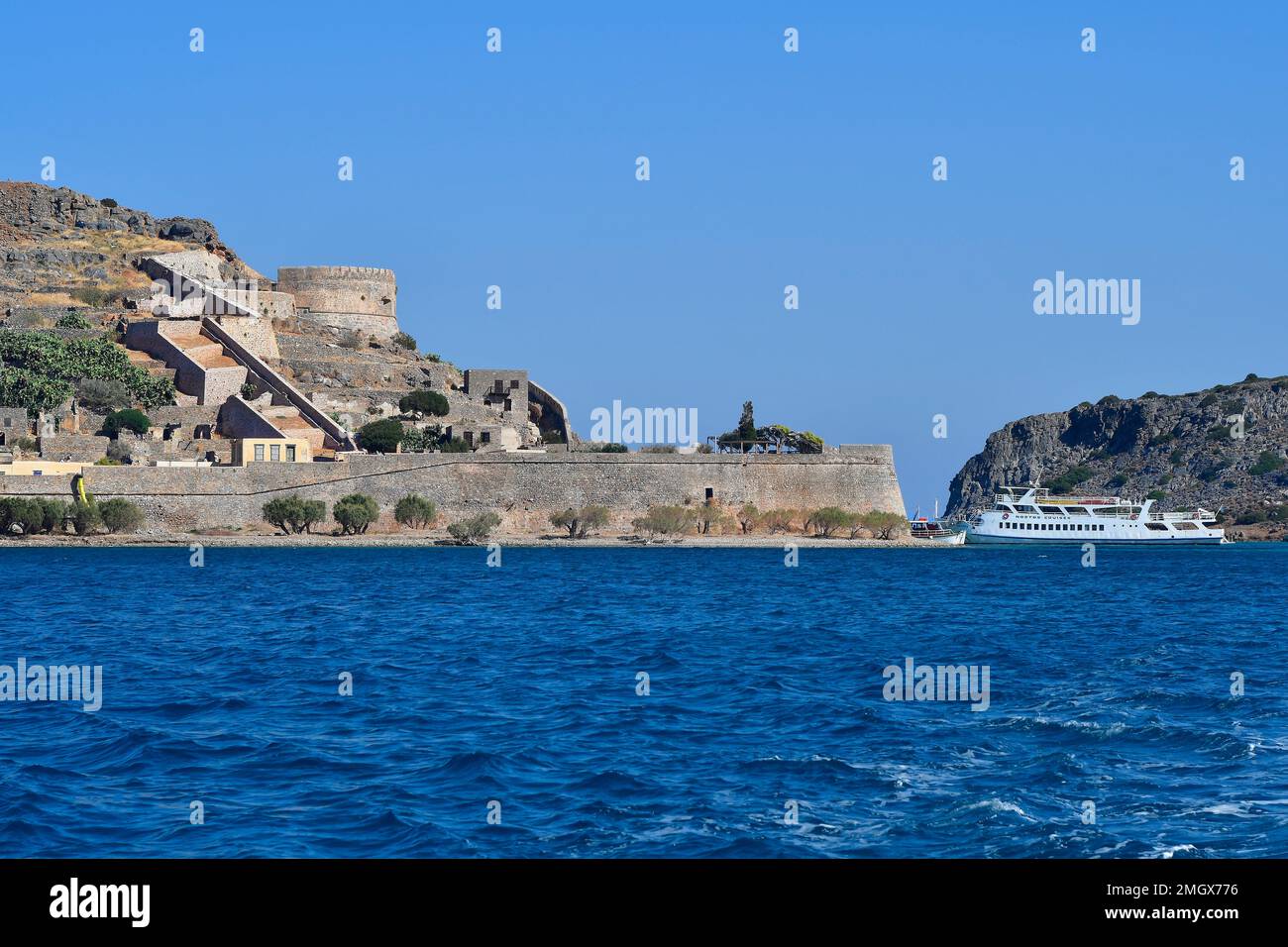 Greece, Crete, buildings built of stone in old Venetian Fortress ...