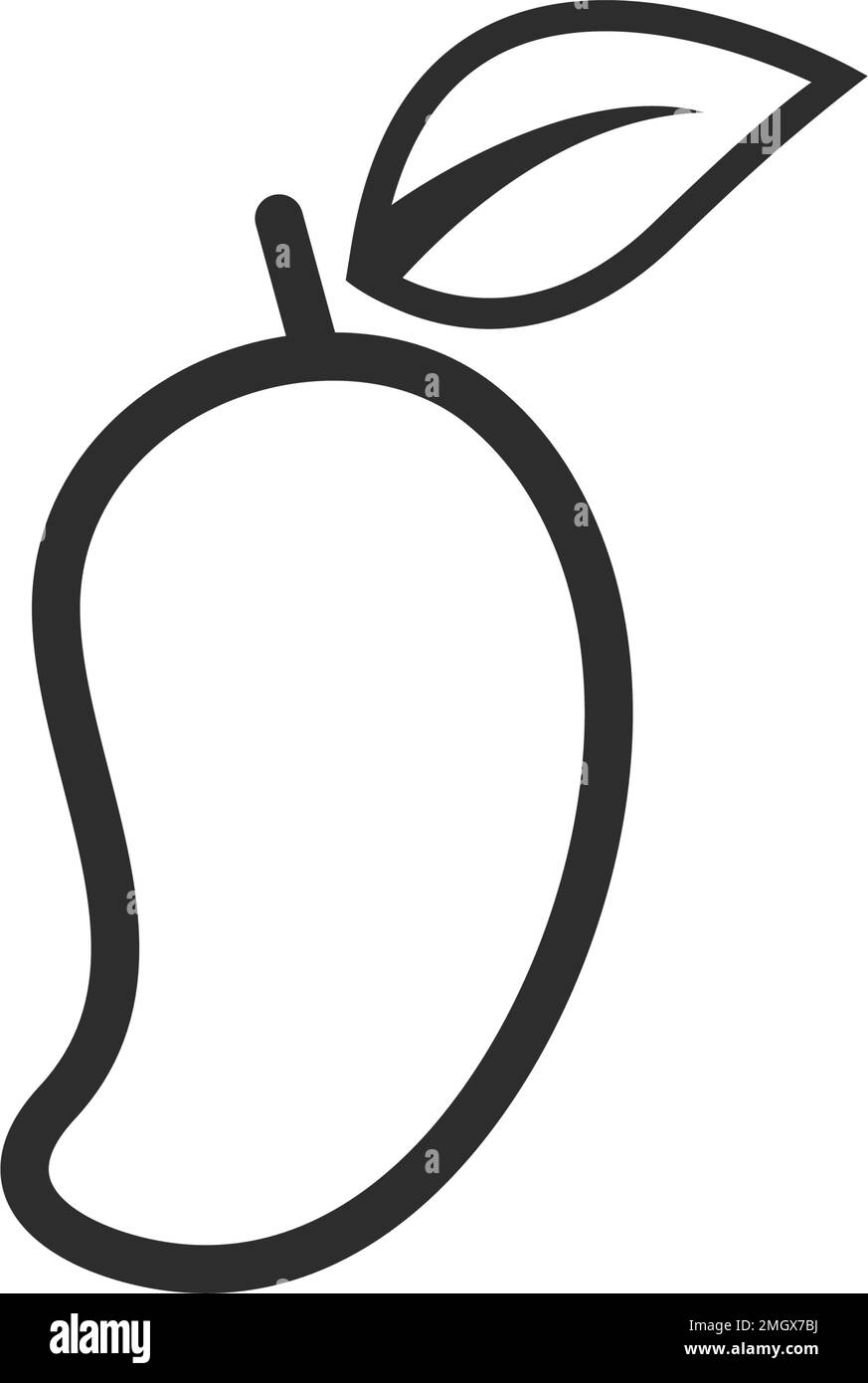 Mango fresh fruit icon Black and White Stock Photos & Images - Alamy