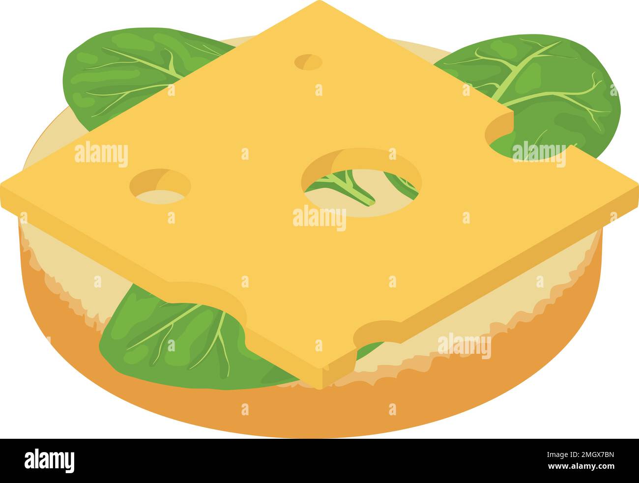 Cheese sandwich icon isometric vector. Sandwich with cheese slice and ...