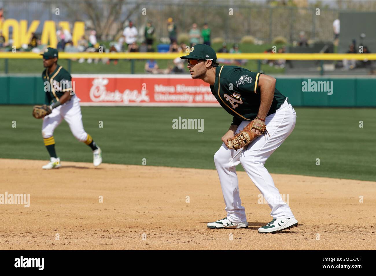 Oakland Athletics' Matt Olson in action during a spring training ...