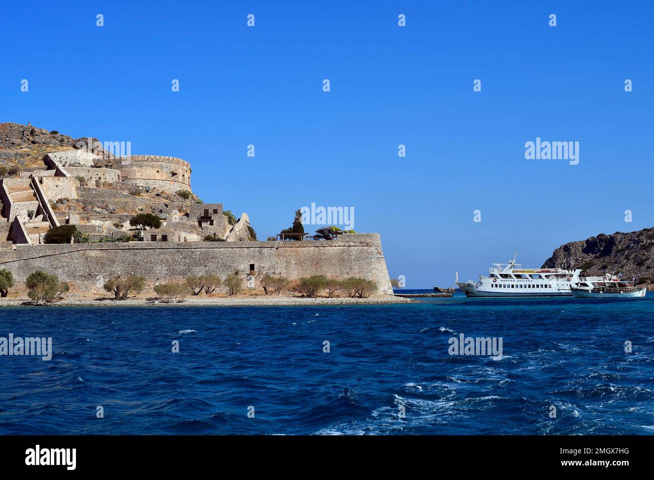 Greece, Crete, buildings built of stone in old Venetian Fortress ...