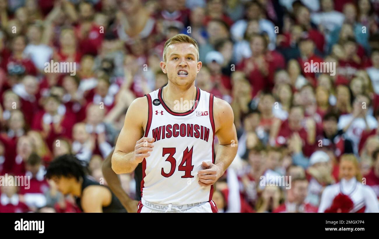 Wisconsin's Brad Davison (34) during the first half of an NCAA college ...