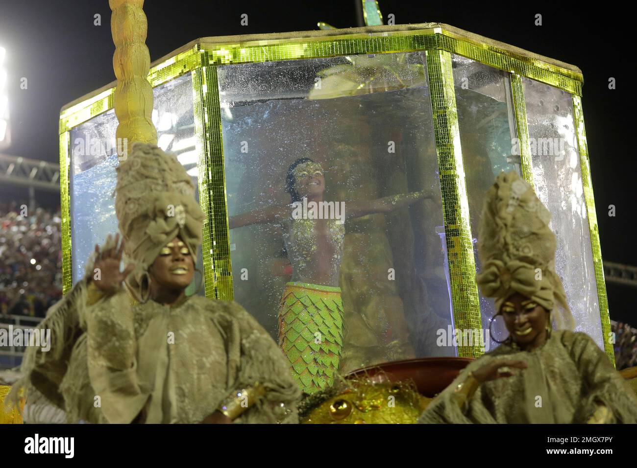 Performers from the Viradouro samba school parade during Carnival ...
