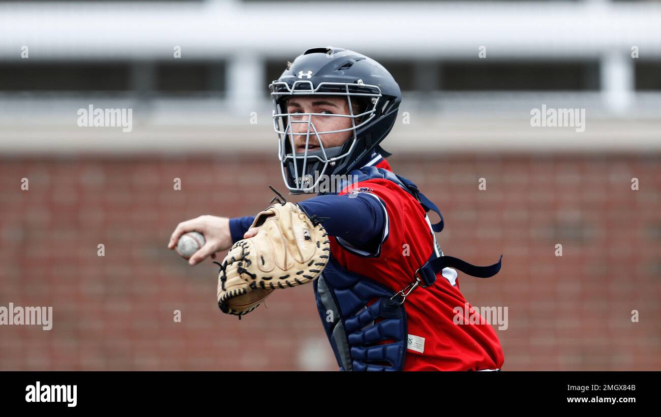 Belmont's Chad Cornelius throws to first base during an NCAA baseball ...