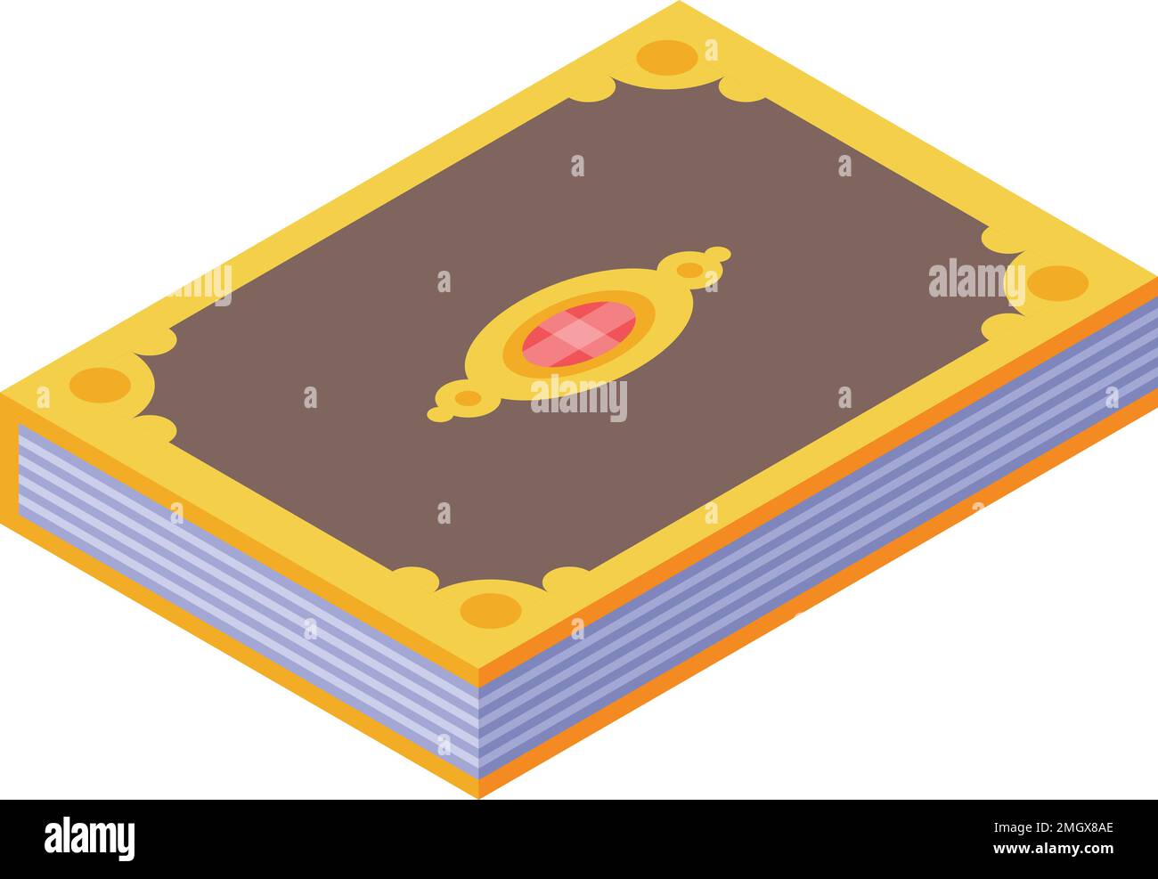 Magical book icon isometric vector. Magic plant. Medicine flower Stock ...