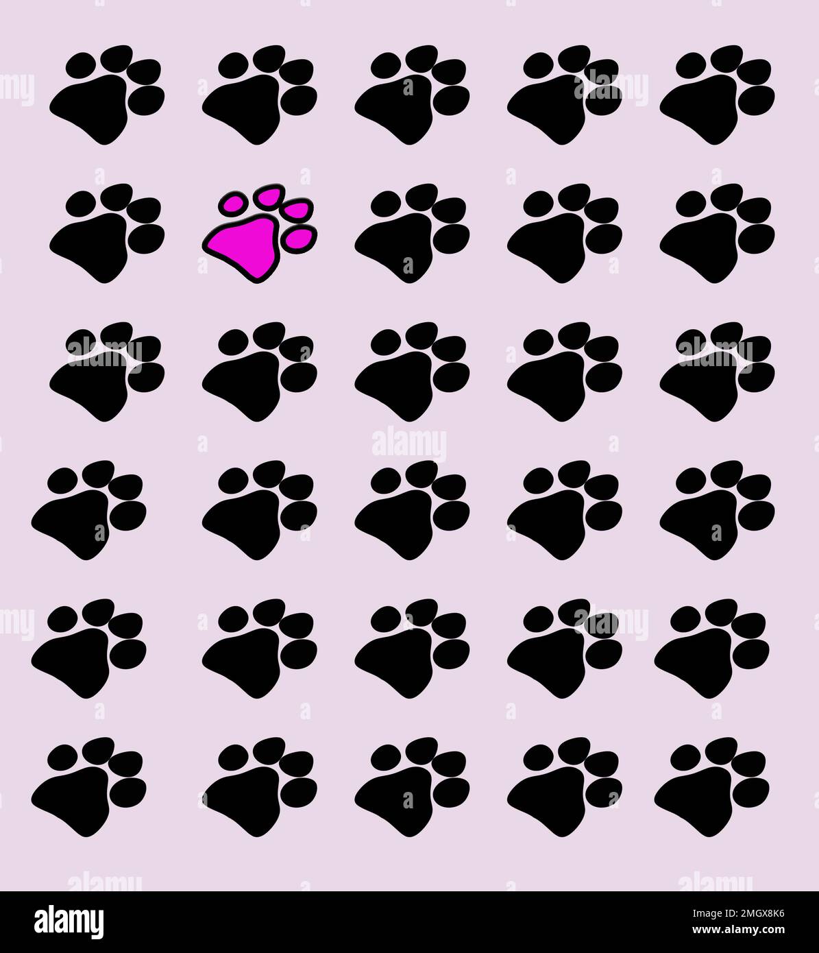 Pattern animal dog footprint on pastel pink background Stock Photo - Alamy