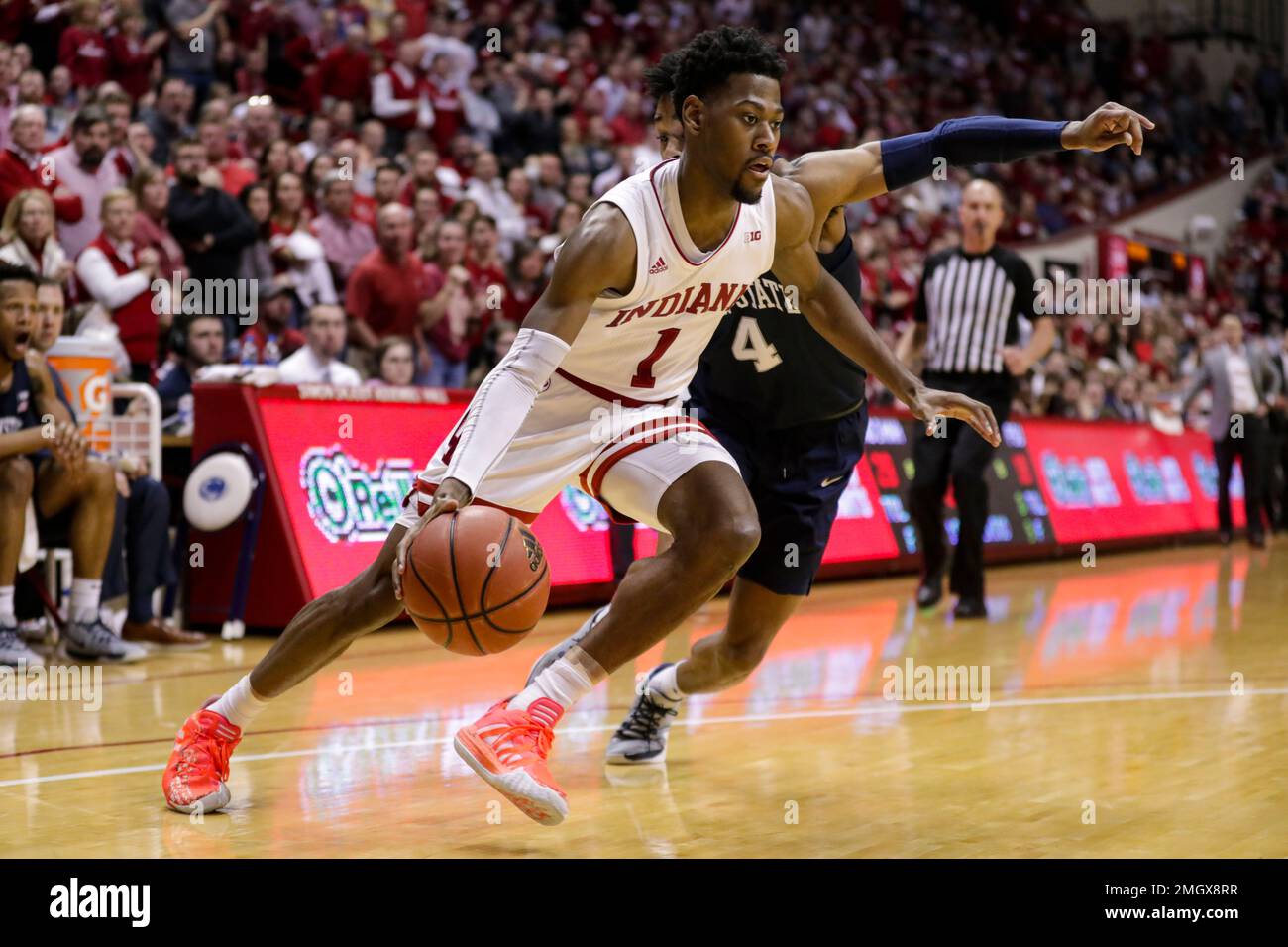 Indiana guard Al Durham (1) drives on Penn State guard Curtis Jones (4 ...