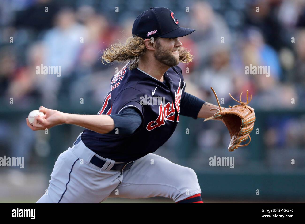Cleveland Indians pitcher Adam Cimber throws during the third inning of ...