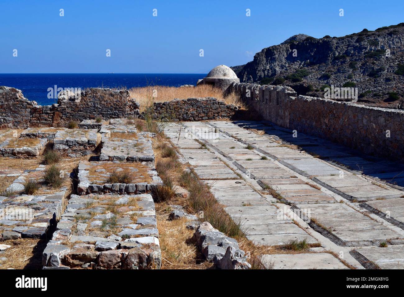 Greece, Crete, leper colony cemetery in old Venetian Fortress ...