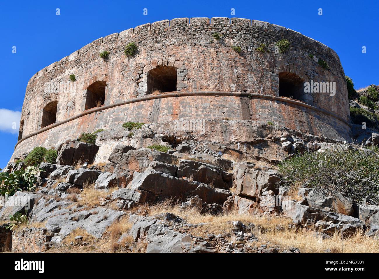 Greece, Crete, buildings built of stone in old Venetian Fortress ...