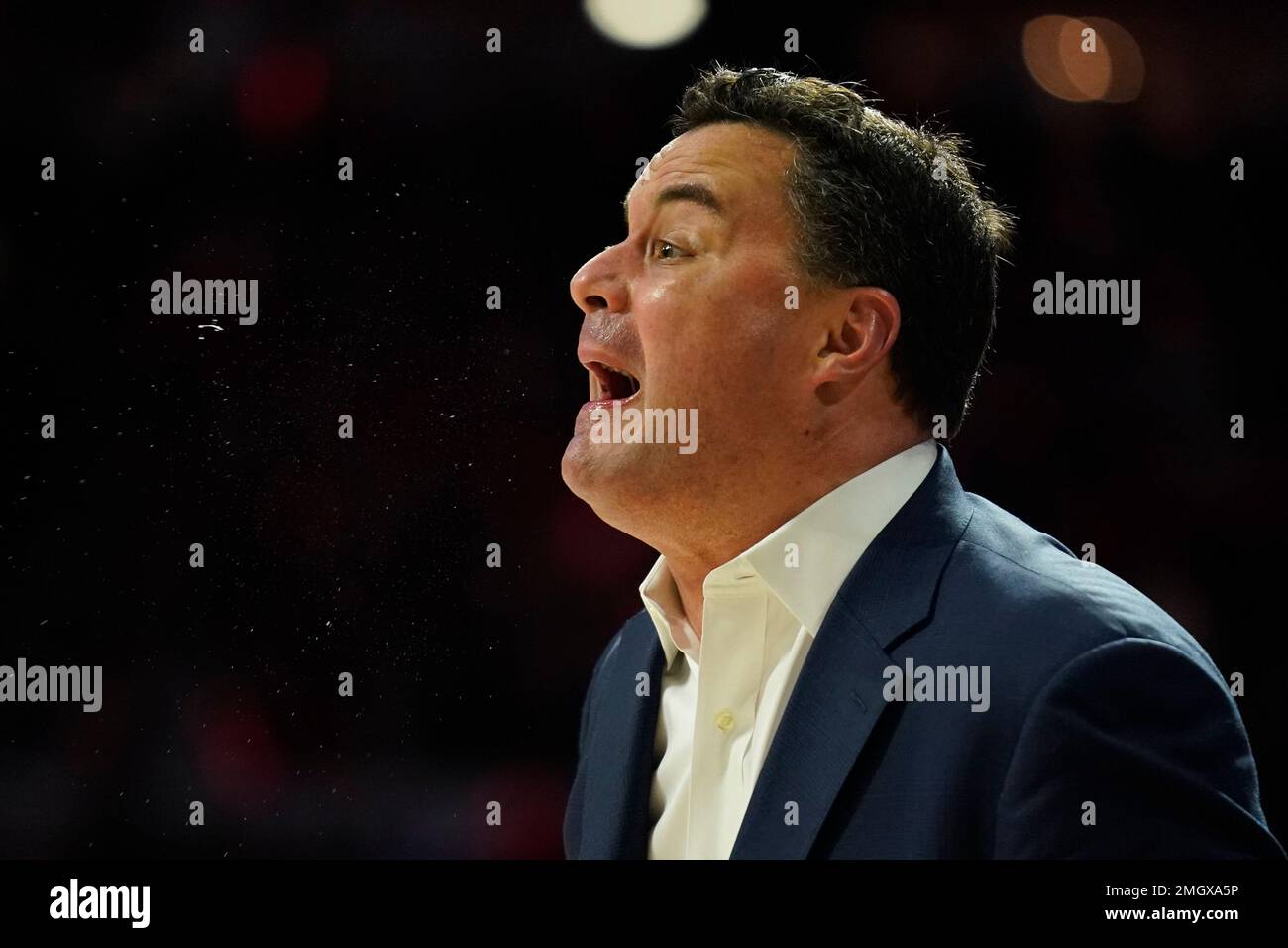 Arizona head coach Sean Miller in the first half of an NCAA college ...