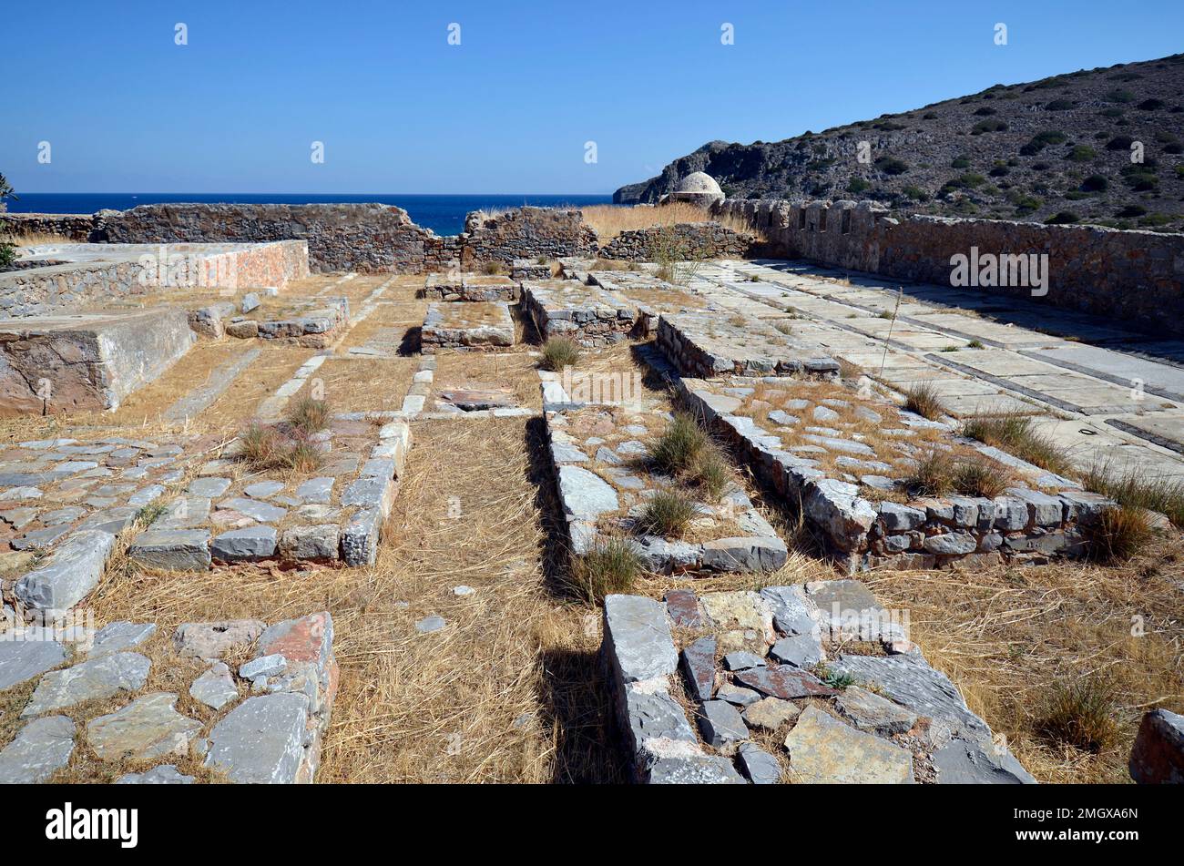 Greece, Crete, leper colony cemetery in old Venetian Fortress ...
