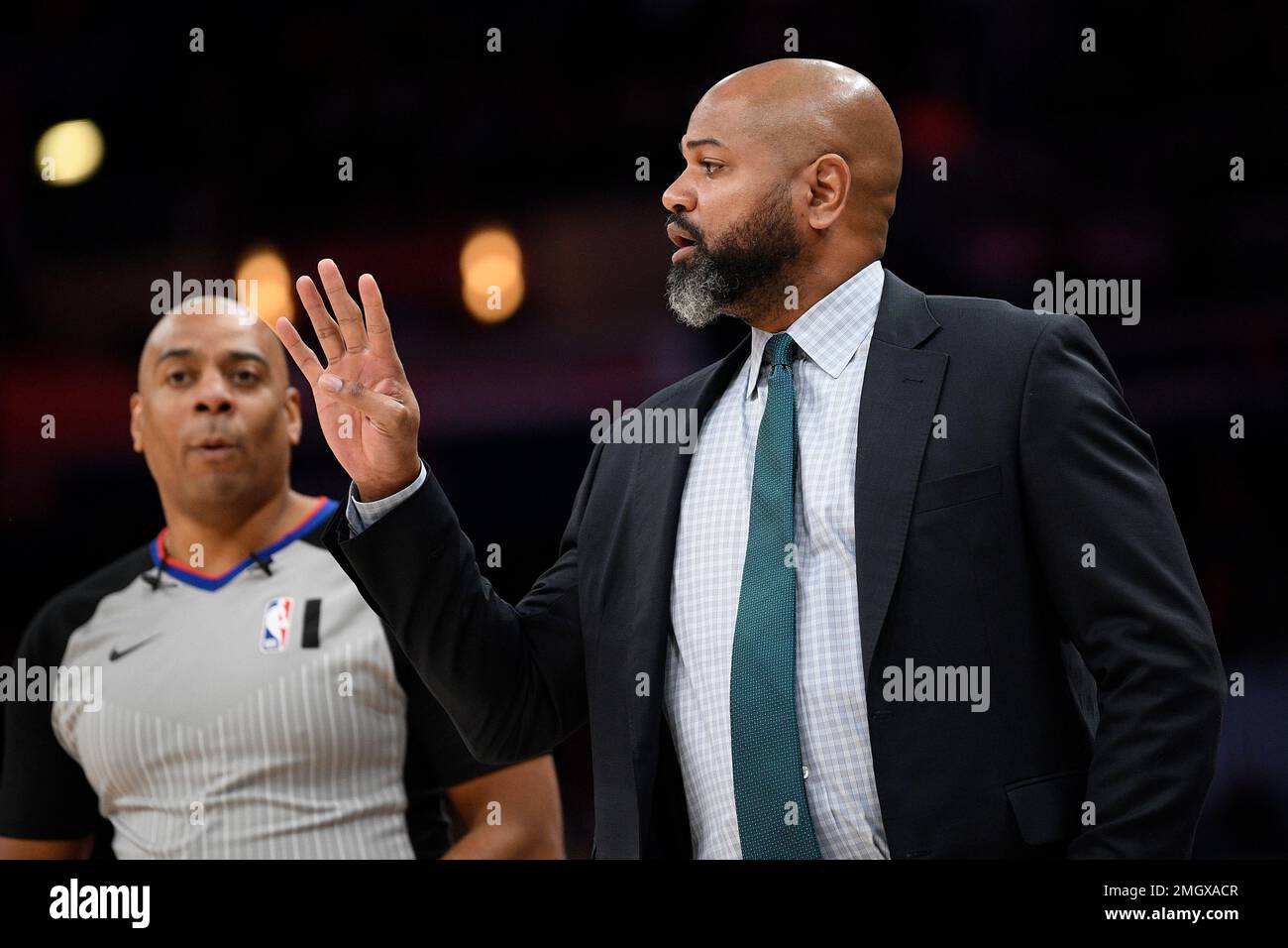 Cleveland Cavaliers head coach J.B. Bickerstaff gestures during the ...