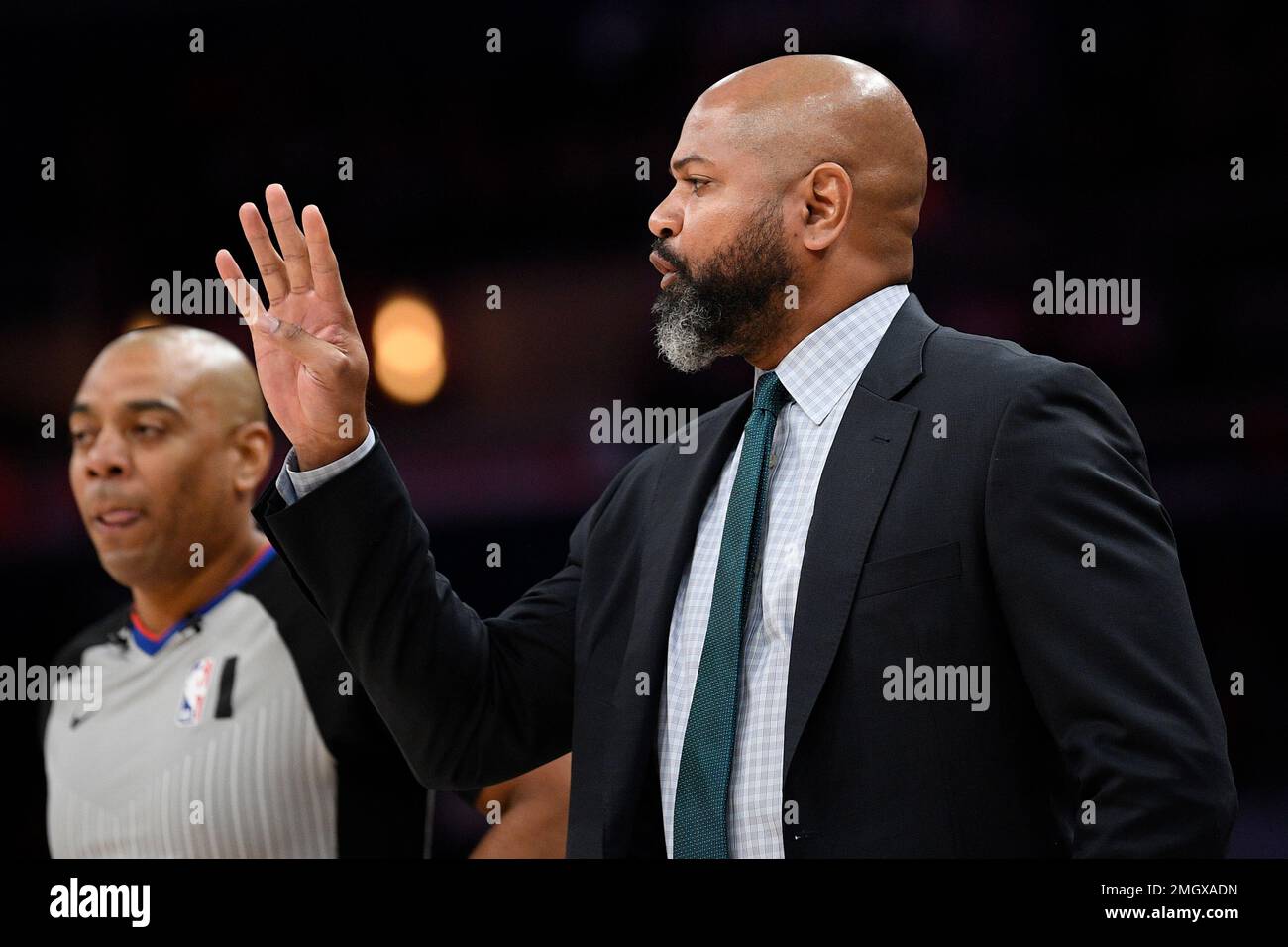 Cleveland Cavaliers head coach J.B. Bickerstaff gestures during the ...