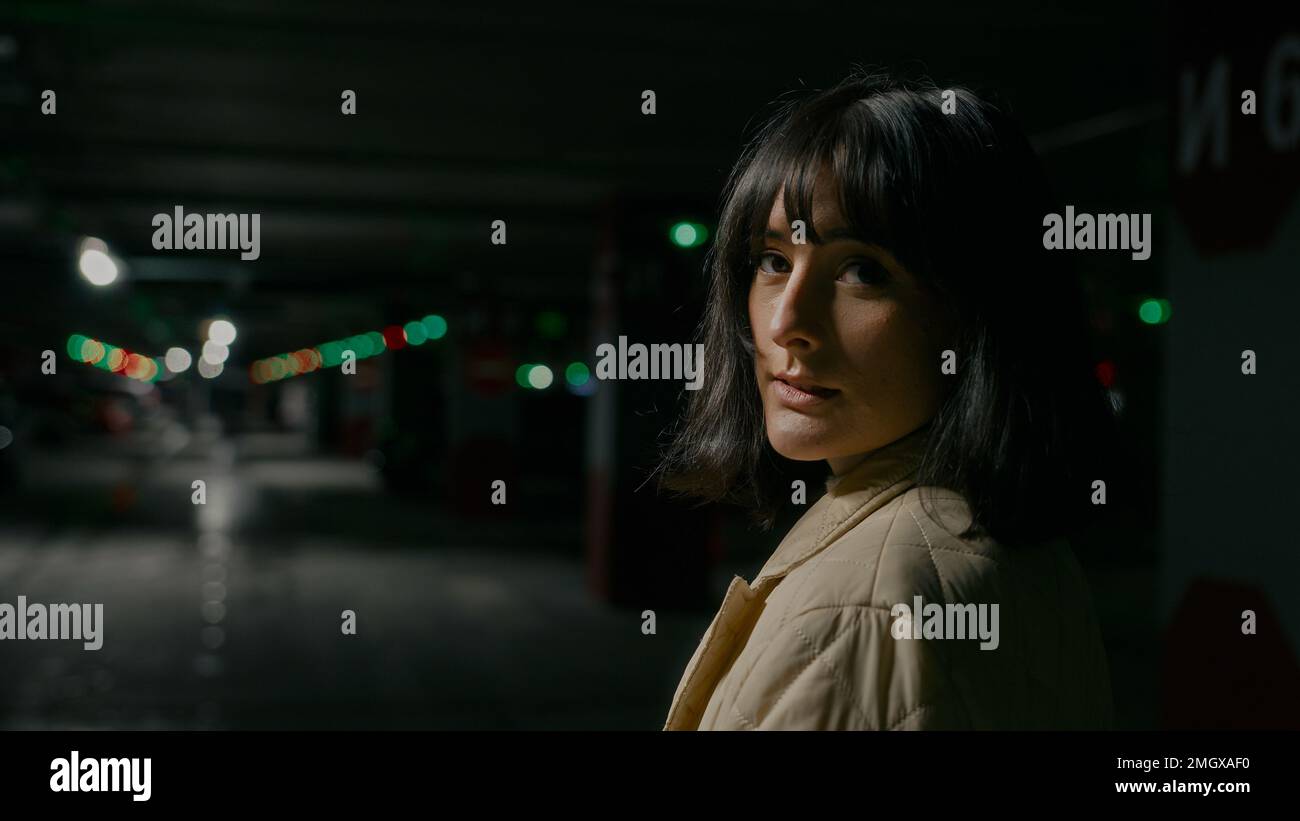 View from behind close up headshot portrait Caucasian woman female lady ...
