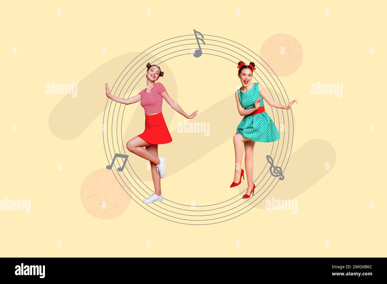 3d retro abstract creative collage artwork template of smiling happy ...