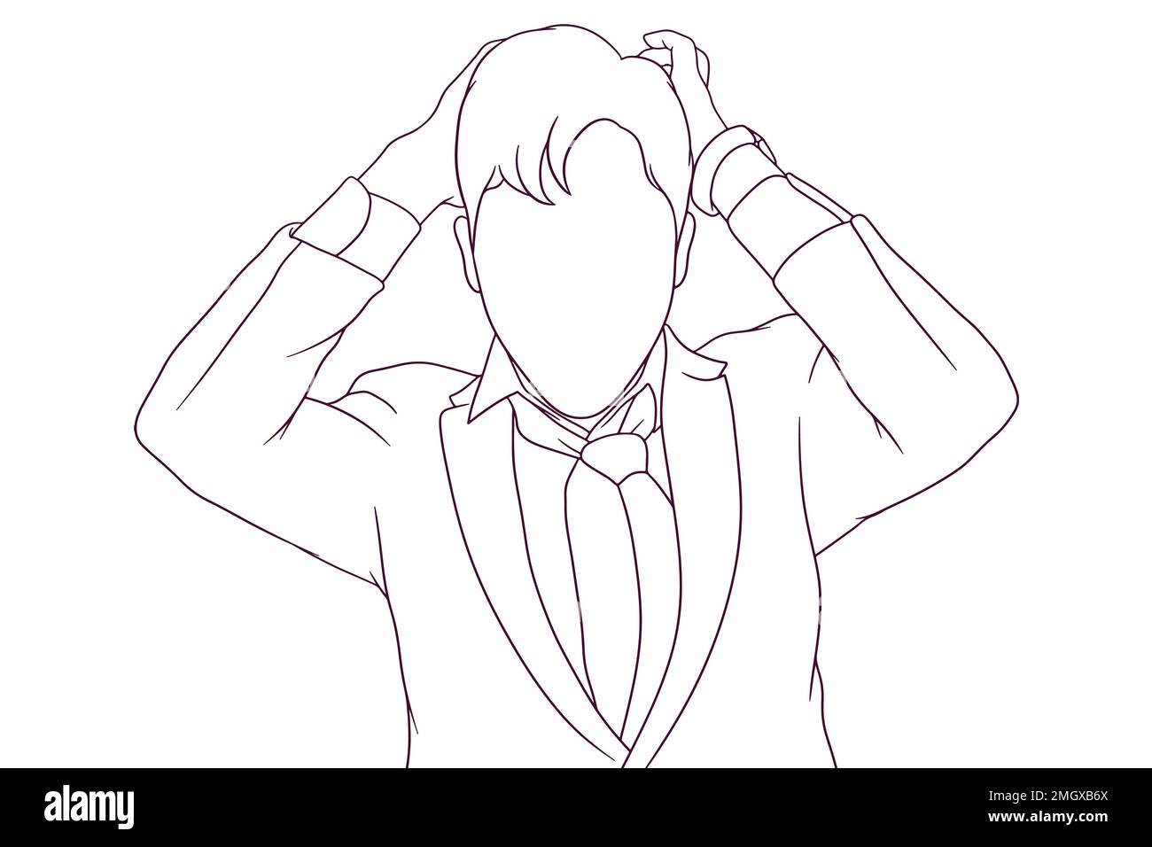 stressed businessman hand drawn style vector illustration Stock Vector ...