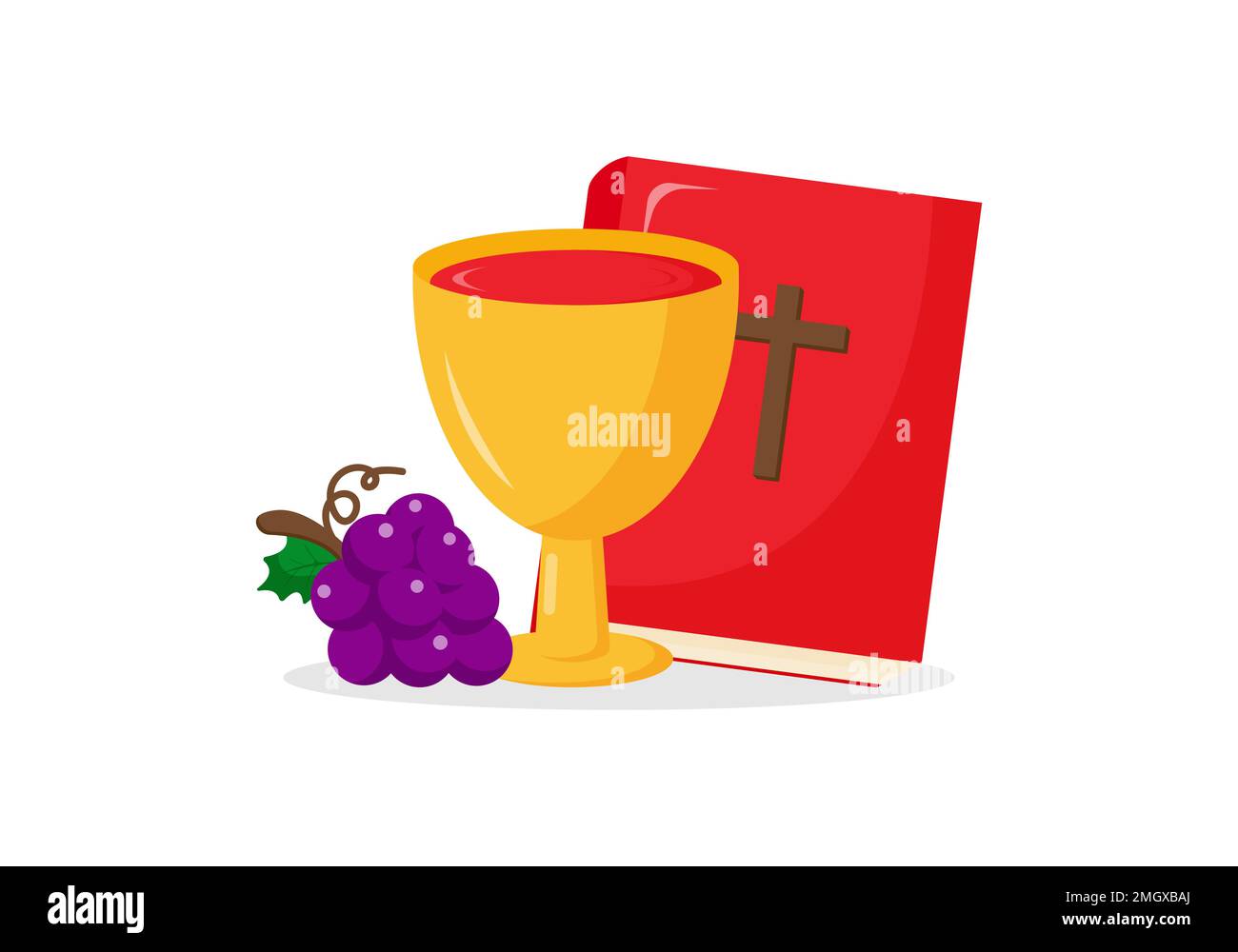 Christian greeting card or banner of the Holy Week before Easter. Wine ...