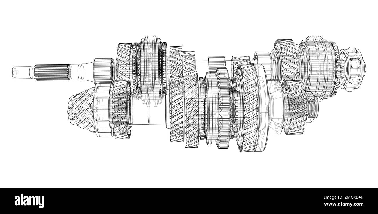 Gearbox sketch. Vector Stock Vector Image & Art - Alamy