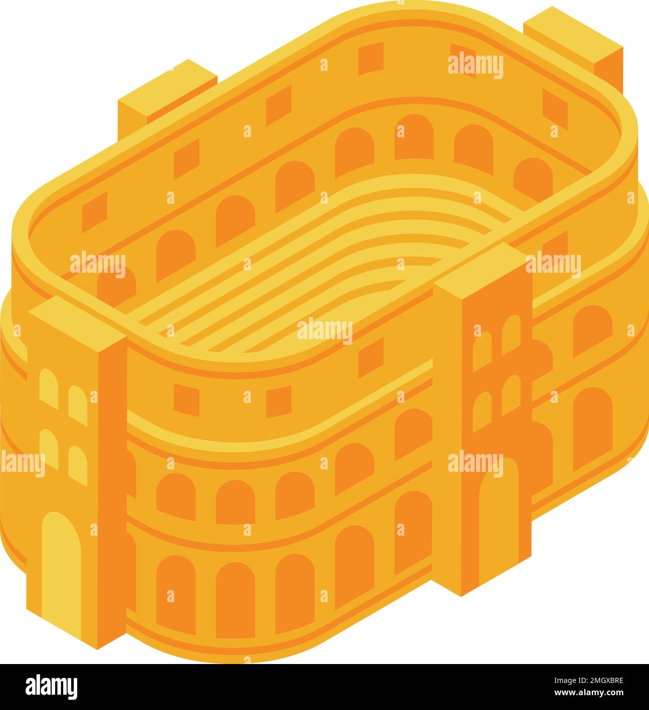 Old amphitheater icon isometric vector. City travel. Architecture ...