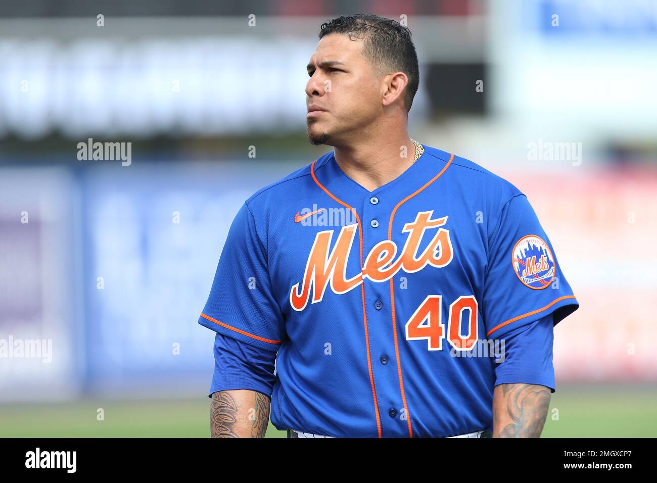 New York Mets' Wilson Ramos before a spring training baseball game ...