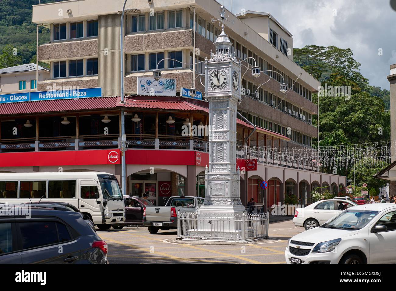 Victoria Clock Tower, Victoria, Mahe, Seychelles Stock Photo - Alamy