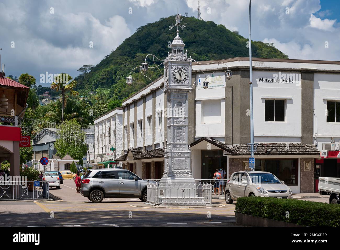 Victoria Clock Tower, Victoria, Mahe, Seychelles Stock Photo - Alamy
