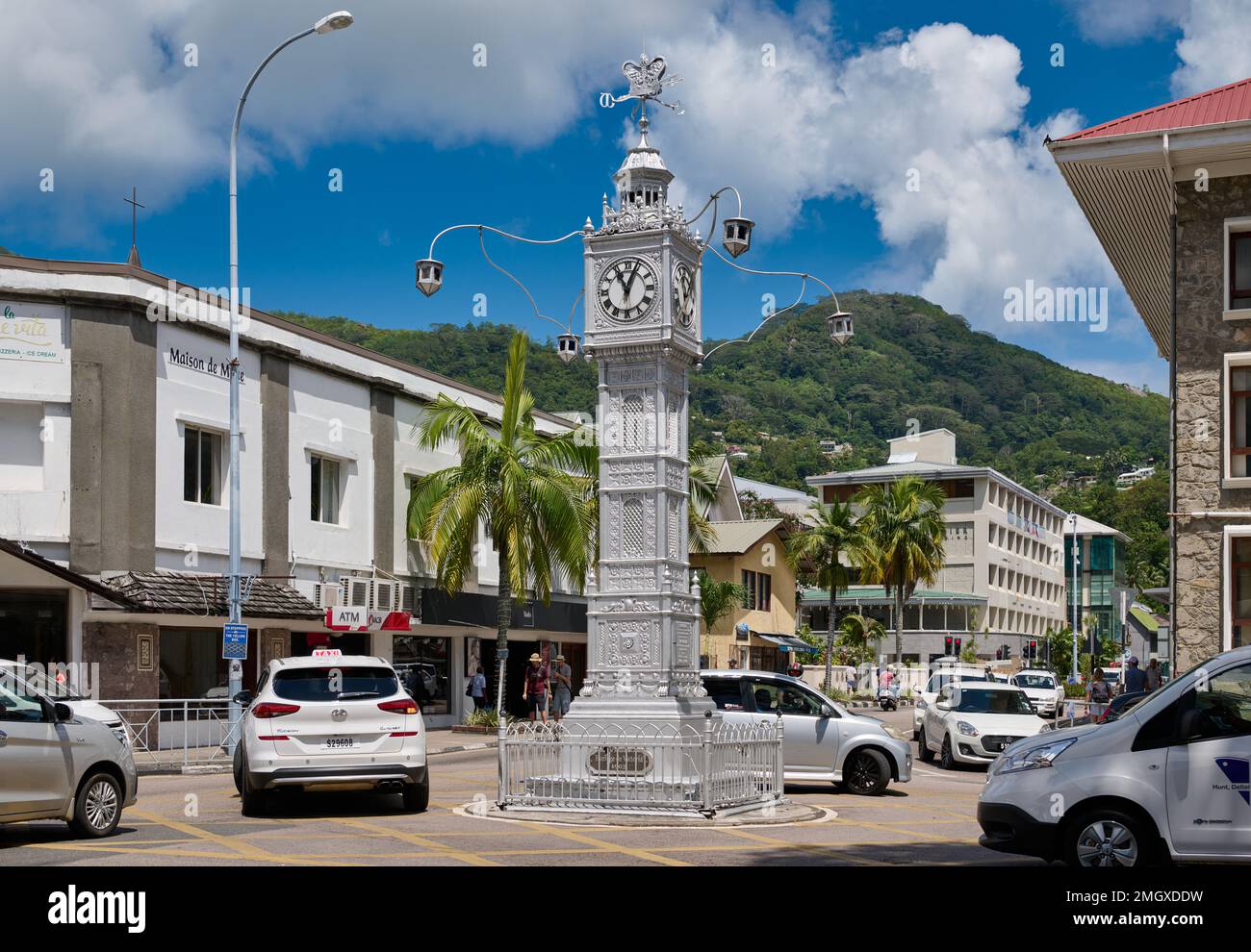Victoria Clock Tower, Victoria, Mahe, Seychelles Stock Photo - Alamy